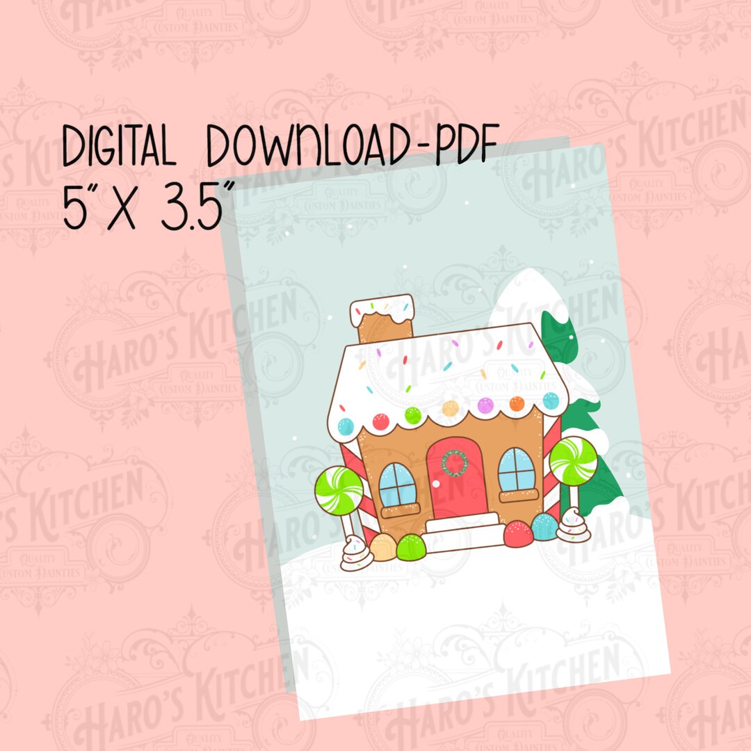 DIGITAL DOWNLOAD PDF Gingerbread House Cards - Etsy