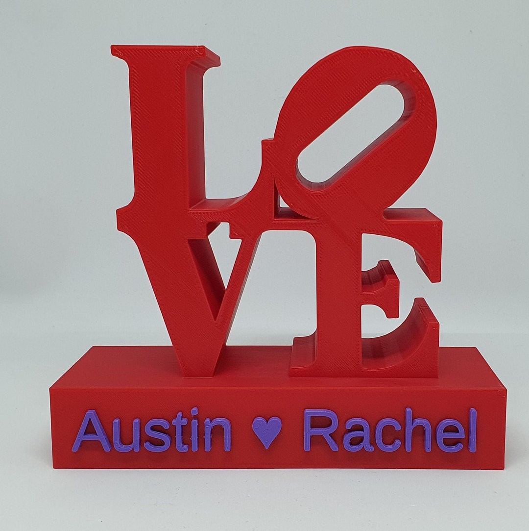 3d Printed Replica of the love Sculpture Customizable With Your Names ...