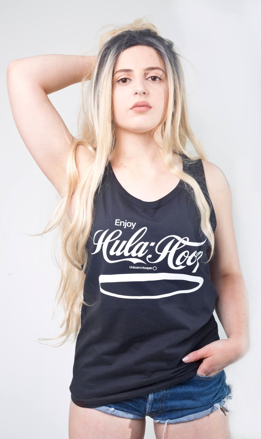 Enjoy Hula Hoops Black Vest Tank Top Coke Inspired Logo - Etsy