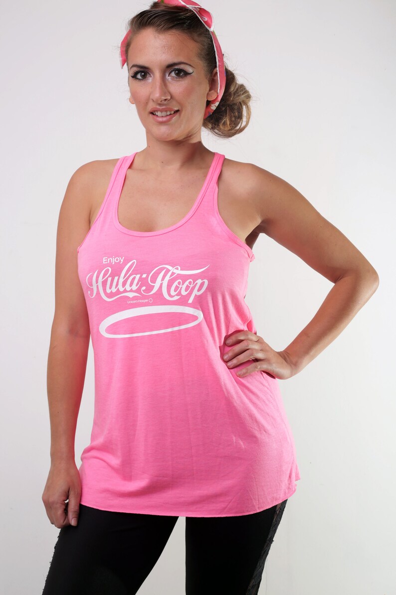 Enjoy Hula Hoops Pale Pink Vest Tank Top Coke Inspired Logo - Etsy