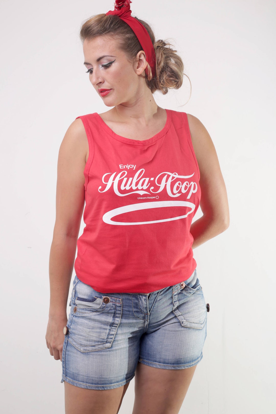 Enjoy Hula Hoops Red Vest Tank Top Coke Inspired Logo - Etsy