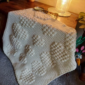 Crochet Pattern, Pram, Stroller, Carseat Hearts Bobble Stitch Blanket ...