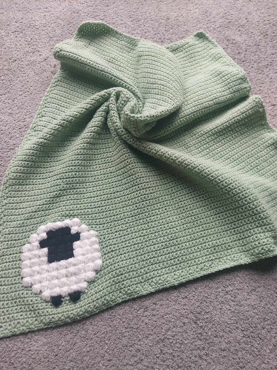 Crochet Pattern, Sheep Bobble Stitch Blanket, Afghan, Sofa Throw, Bed ...