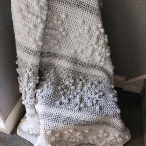 Crochet Pattern for Snowflake Bobble Stitch Blanket by Craftypum Paper ...