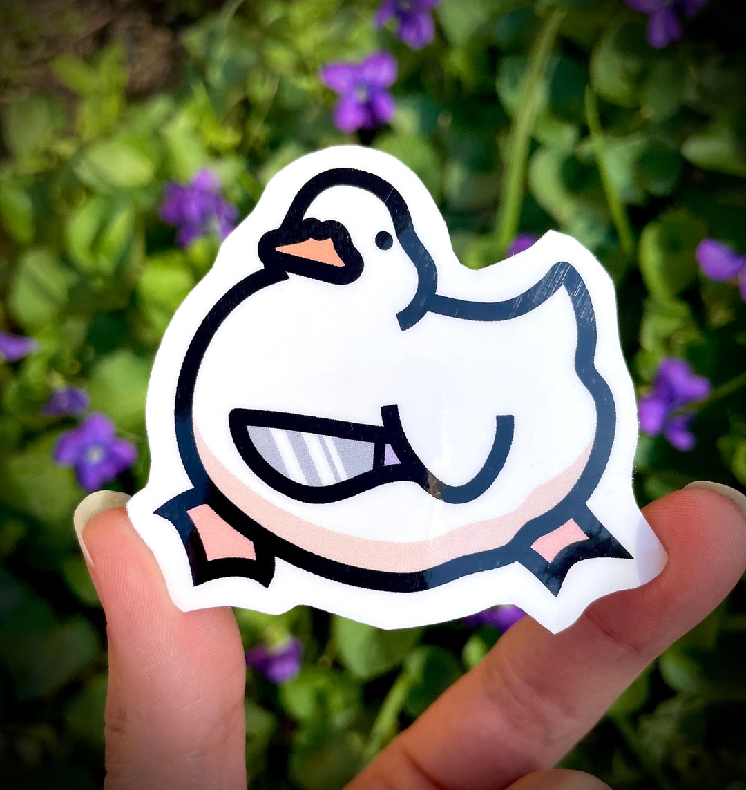 Duck With Knife Vinyl Waterproof Sticker / Chaotic and Funny Duck Goose ...