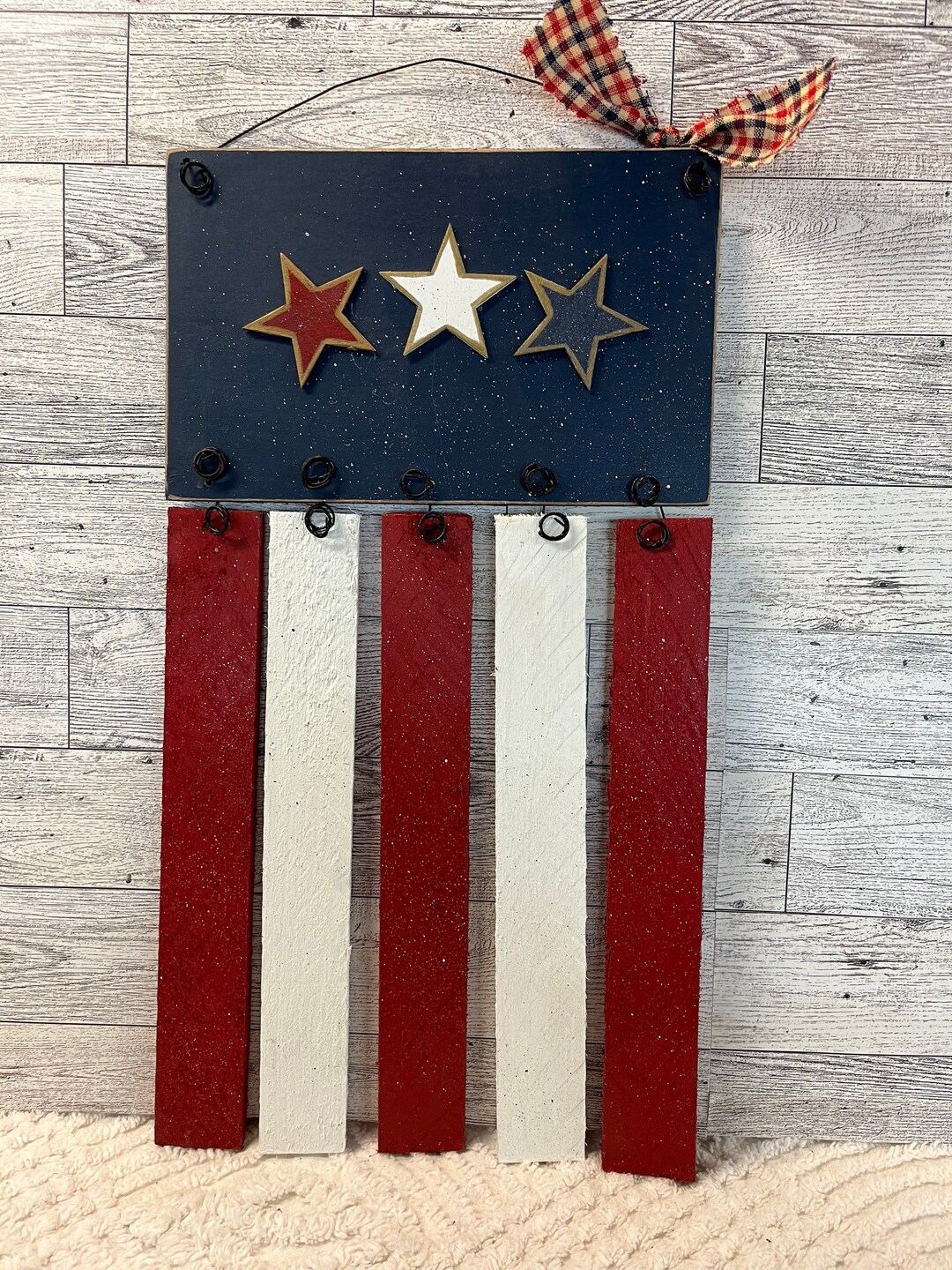 Americana Flag Decoration Patriotic Fourth of July Wood Door Decor - Etsy
