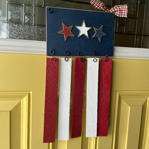 Americana Flag Decoration Patriotic Fourth of July Wood Door Decor - Etsy