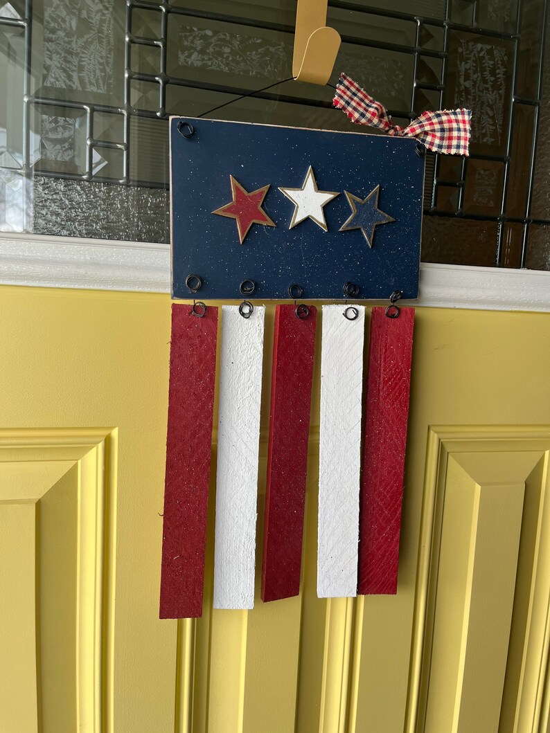 Americana Flag Decoration Patriotic Fourth of July Wood Door - Etsy