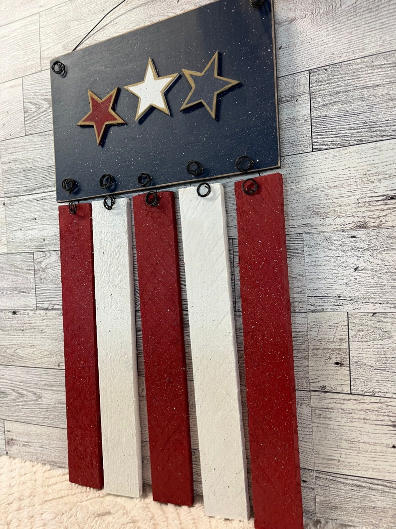 Americana Flag Decoration Patriotic Fourth of July Wood Door - Etsy