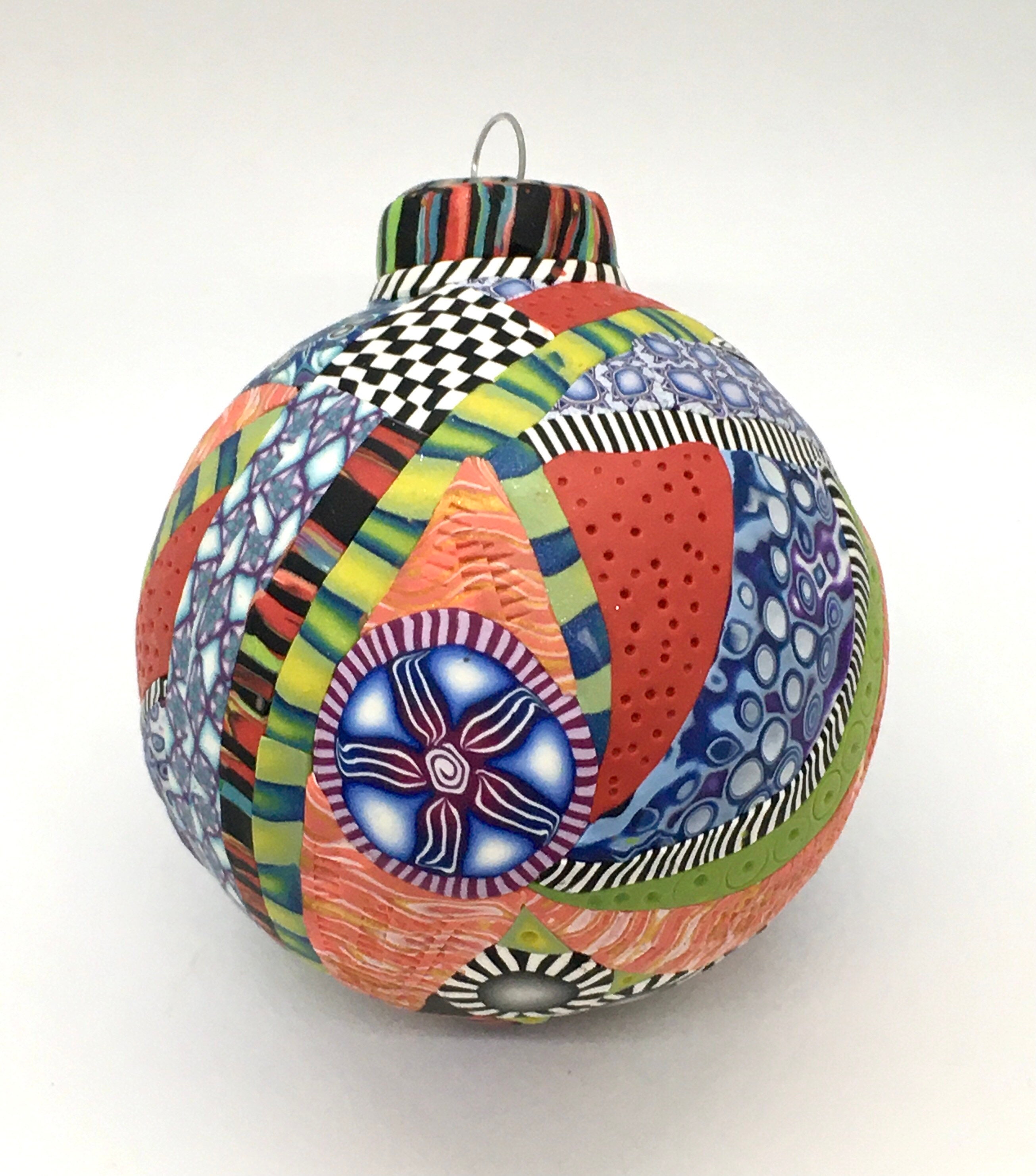 Polymer Clay Christmas Ball Ornament | Etsy