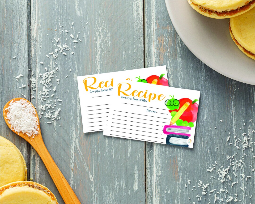 PRINTED Teacher Appreciation Recipe Cards customized L Book - Etsy