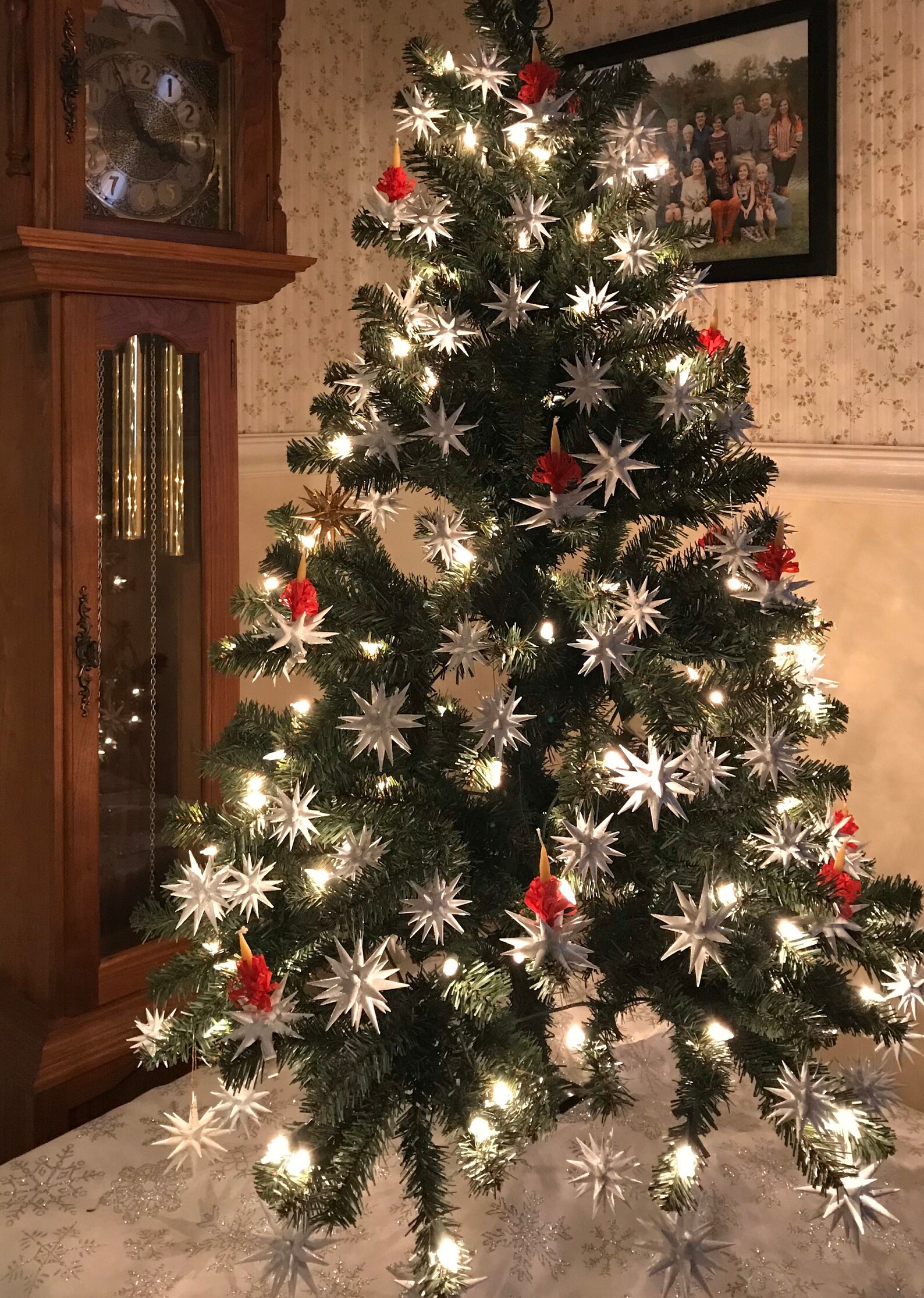 Moravian Star Ornaments Christmas Keepsake 2” Wooden Handcrafted White ...