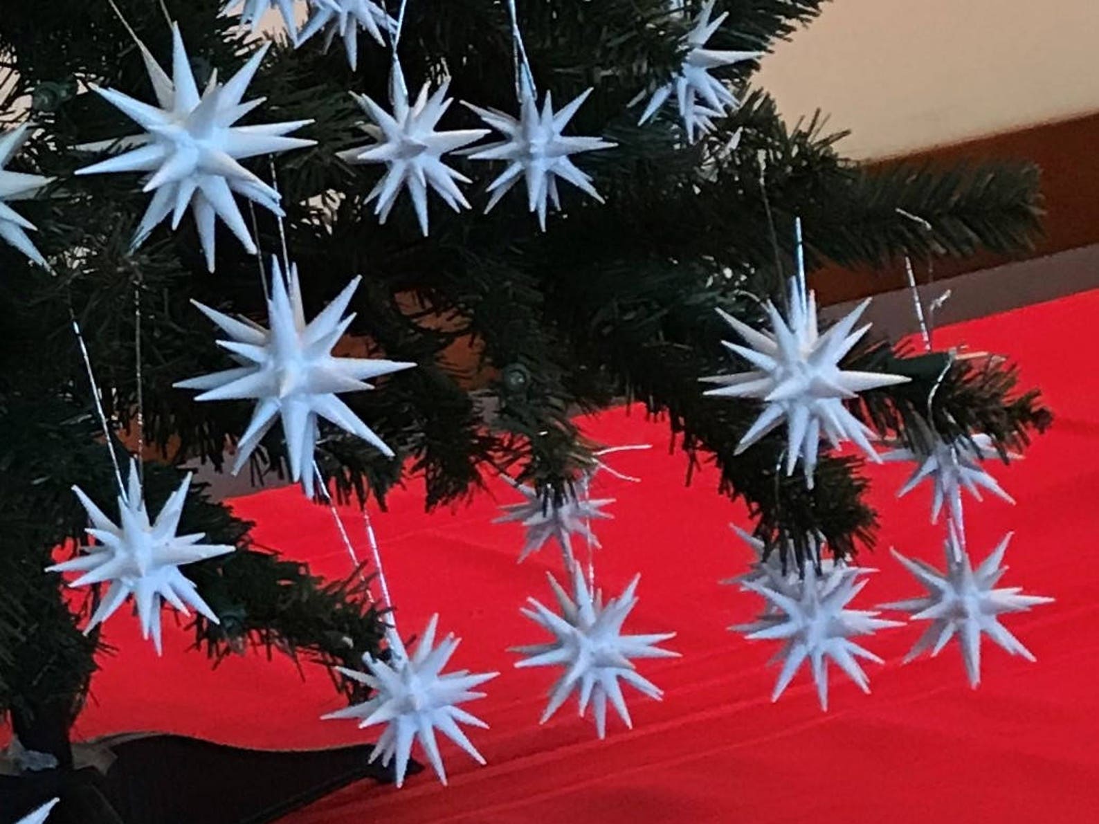 Moravian Star Ornaments Christmas Keepsake 2” Wooden Handcrafted White ...