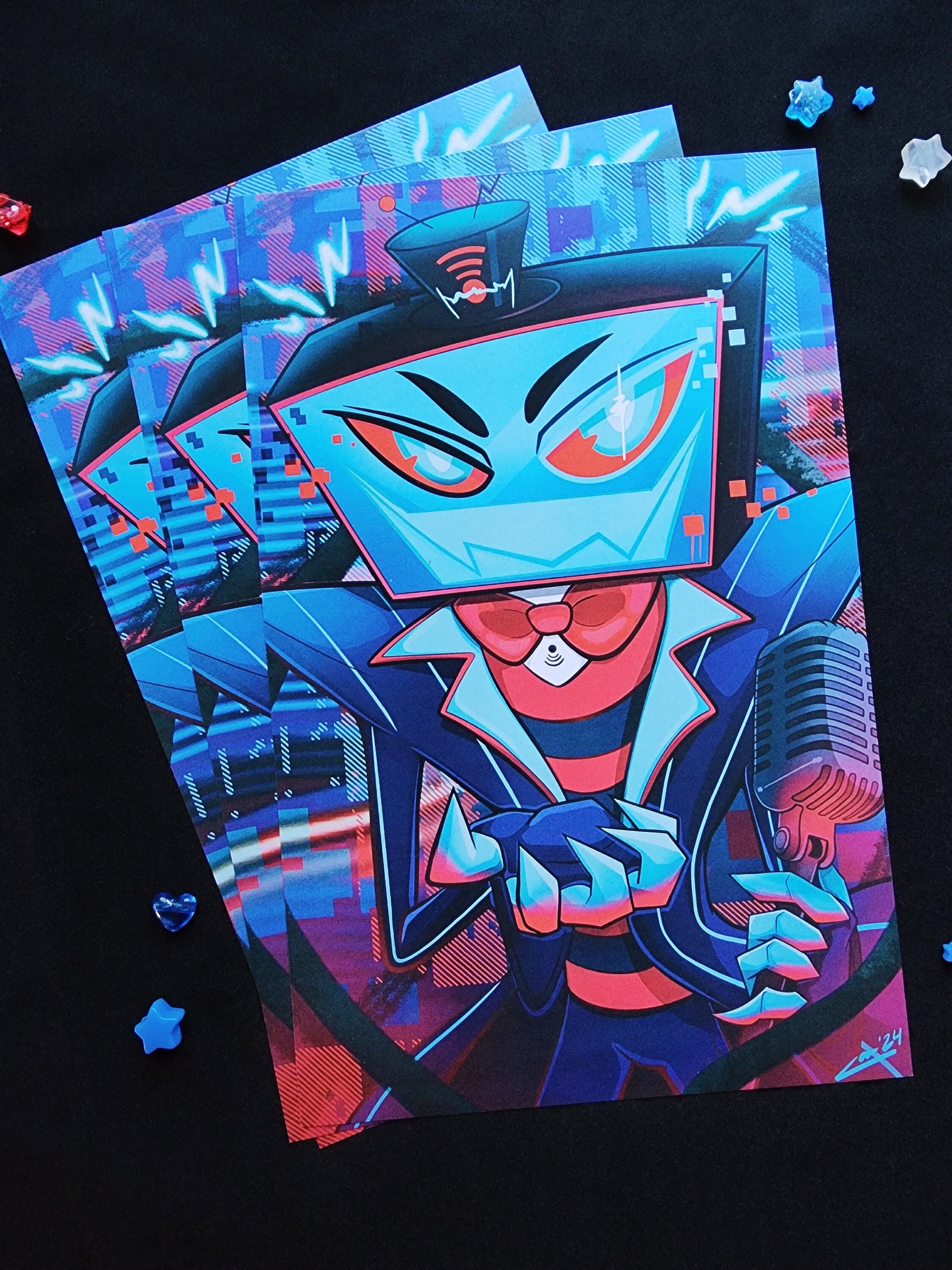RADIOSTATIC Alastor and Vox Fanart Prints - Etsy