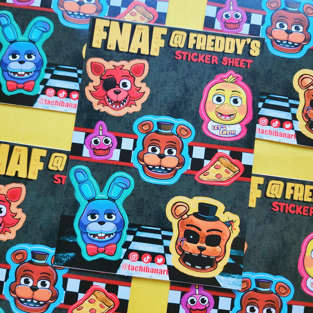 FNAF at Freddy's Fanart Sticker Sheet - Etsy