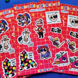 Amazing Digital Circus Meme Sticker Sheet - Etsy