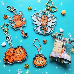 FAT ORANGE CAT Various Keychains and Shaker Charm - Etsy UK