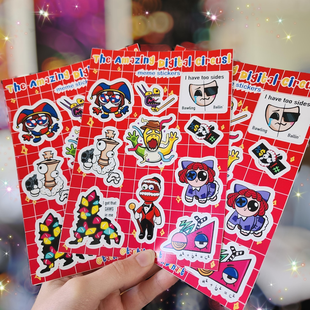 Amazing Digital Circus Meme Sticker Sheet - Etsy