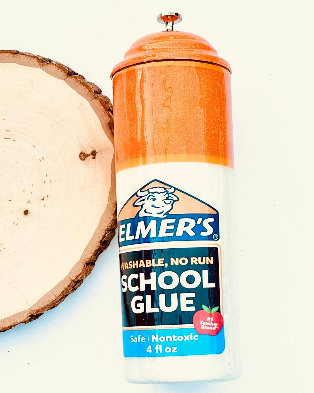 School Glue Bottle Pencil Holder | Resin Glitter Teacher Desk Decor ...