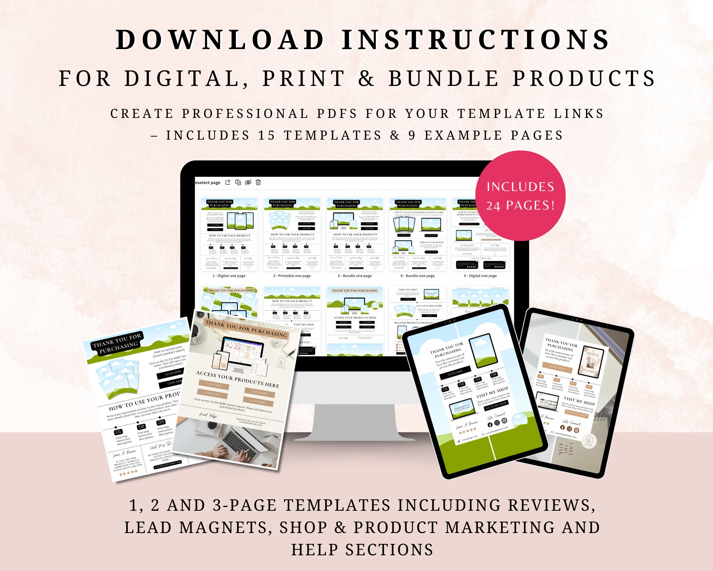 Digital Download Instructions Templates for Digital, Print and Bundle ... Digital Download Instructions Templates for Digital, Print and Bundle ...