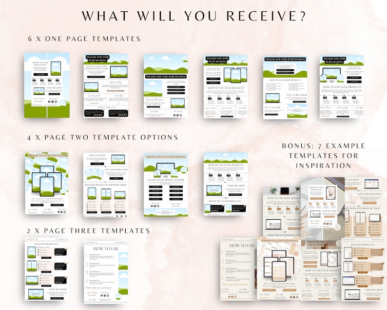 Digital Download Instruction Templates for Digital Products, Digital ...