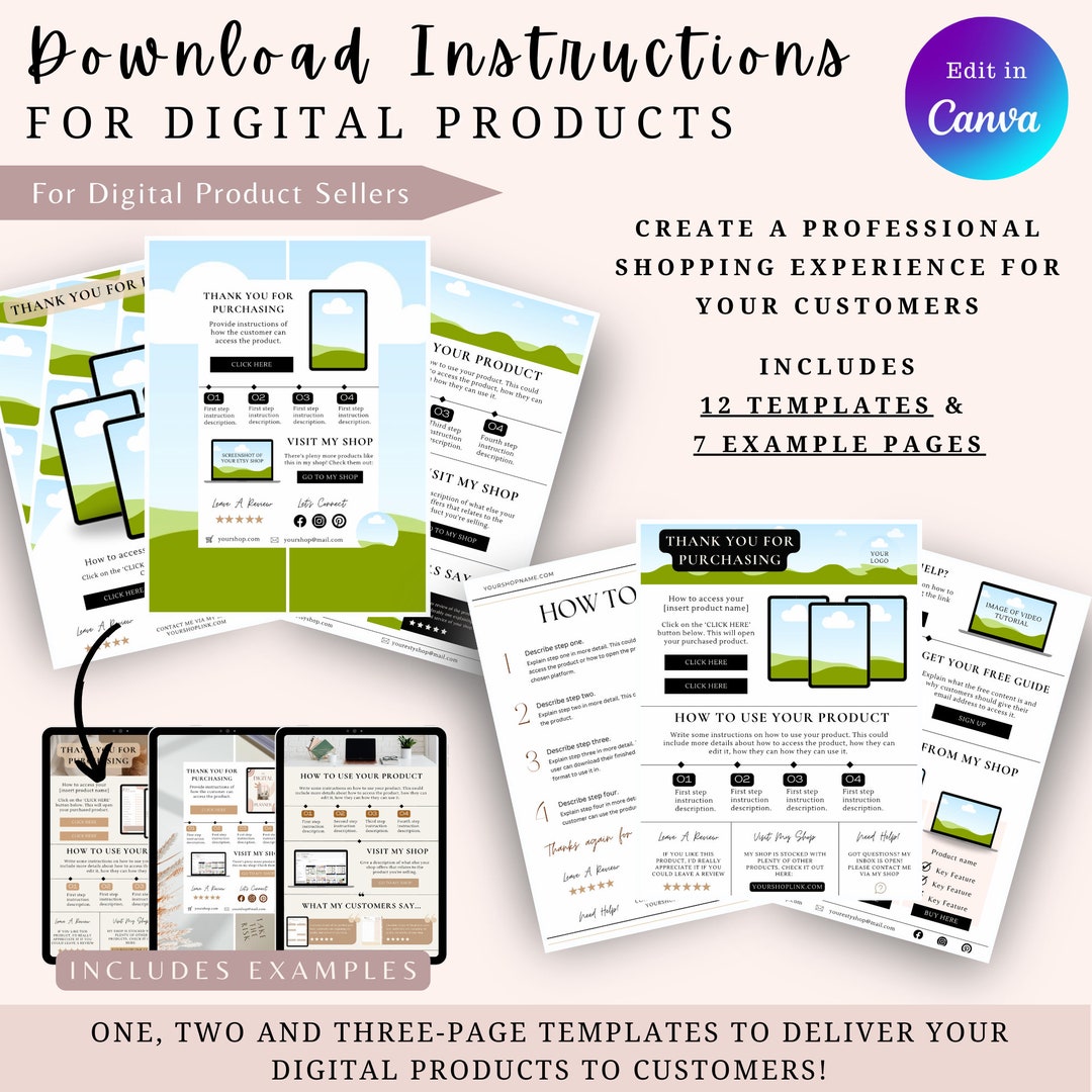 Digital Download Instruction Templates for Digital Products Digital ... Digital Download Instruction Templates for Digital Products Digital ...