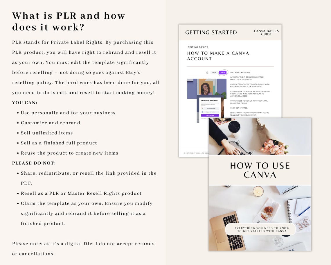 PLR How to Use Canva Guide, Instructions Template, Lead Magnet, Instant ...