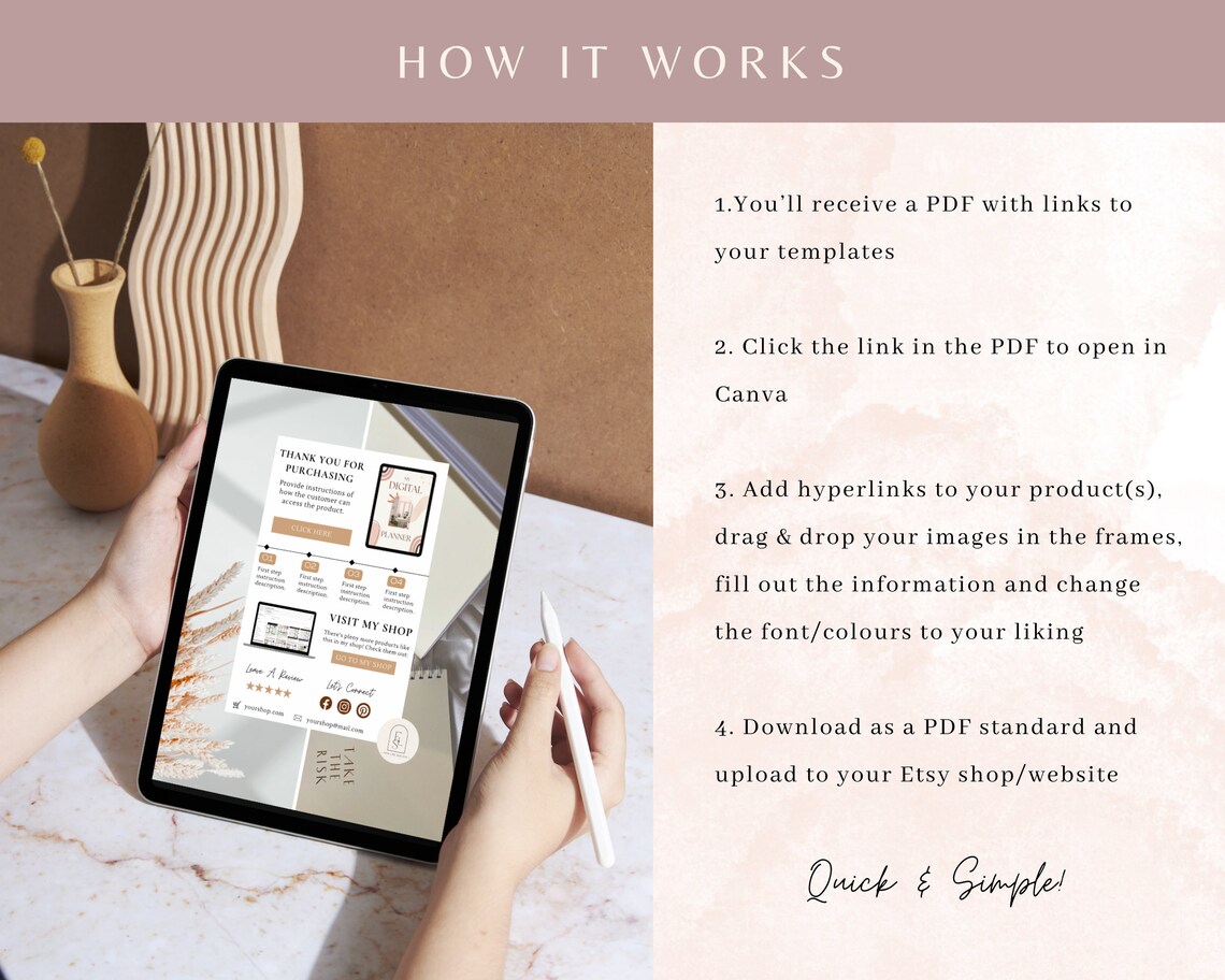 Digital Download Instructions Templates for Digital, Print and Bundle ...