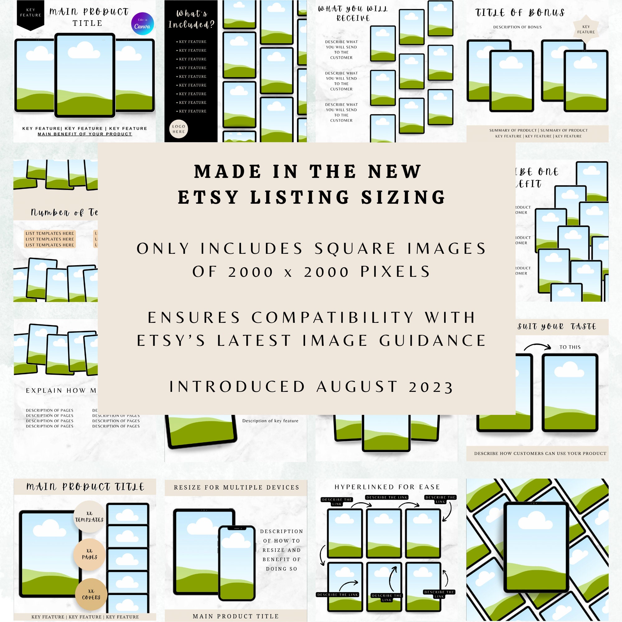 130 Etsy Listing Mockup Templates, Digital Product Mockups, Canva ...