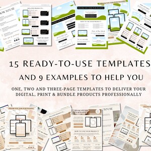 Digital Download Instructions Templates for Digital, Print and Bundle ...