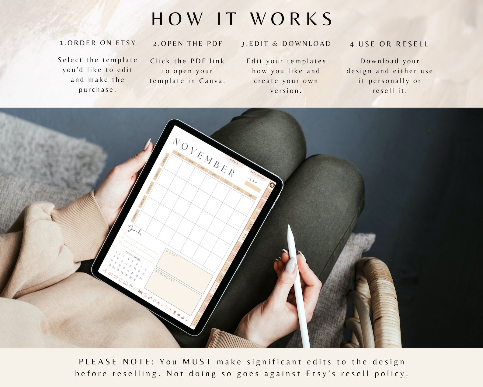 PLR Resell Digital Planner, Commercial Use, Canva Editable, Hyperlinked ...
