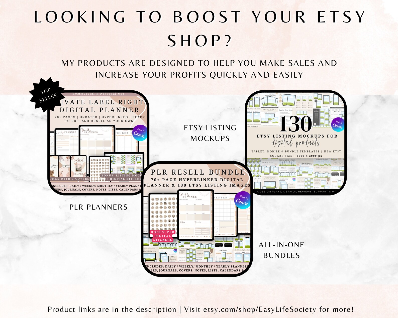 Digital Download Instructions Templates for Digital, Print and Bundle ...
