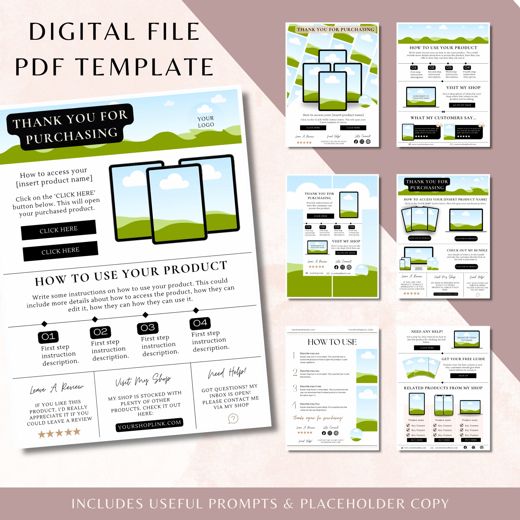 Digital Download Instructions Templates for Digital Products ...