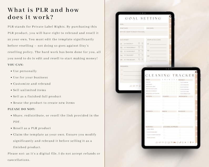 PLR Resell Bundle, Commercial Use Digital Planner, 130 Etsy Listing ...