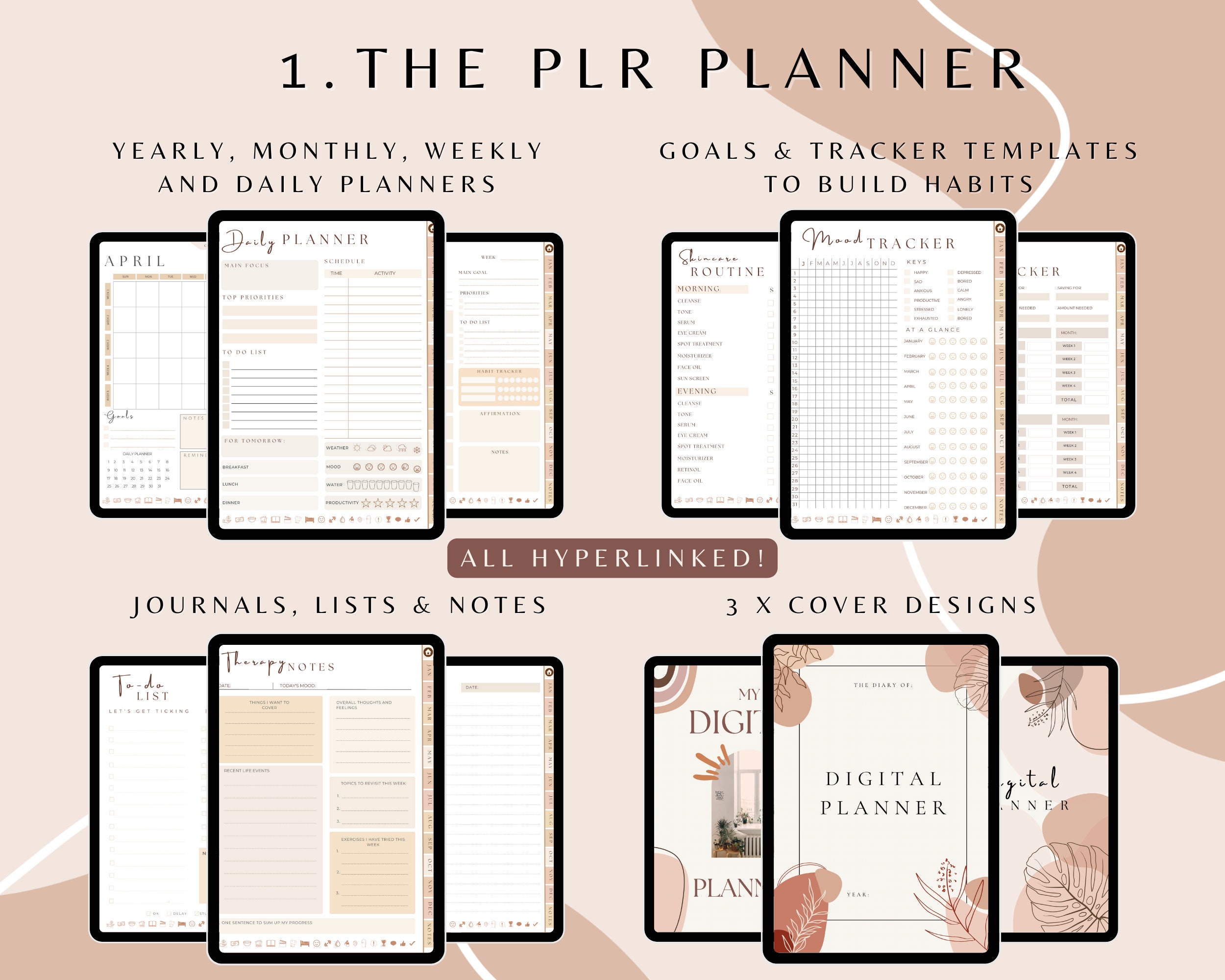 PLR Resell Bundle, Commercial Use Digital Planner, 130 Etsy Listing ...