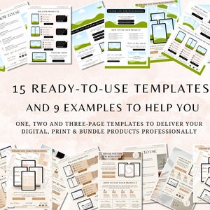 Digital Download Instructions Templates for Digital, Print and Bundles ...