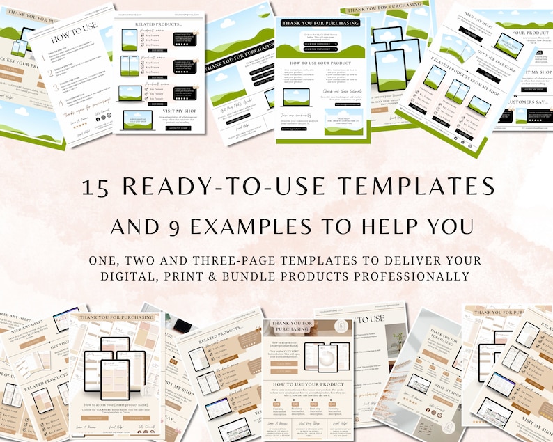 Digital Download Instructions Templates for Digital, Print and Bundles ...