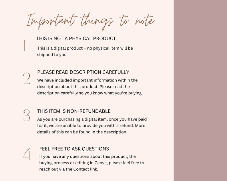 Digital Download Instructions Templates for Digital, Print and Bundles ...