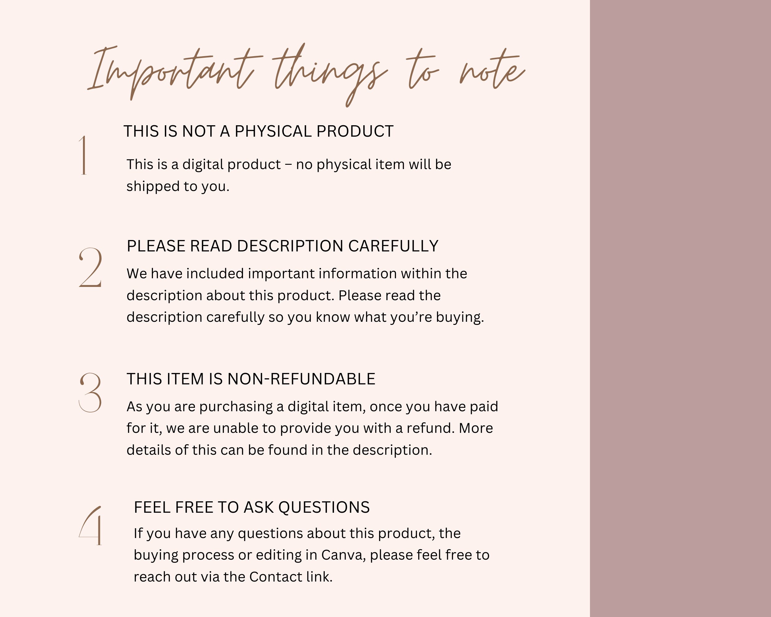 Digital Download Instructions Templates for Digital, Print and Bundles ...