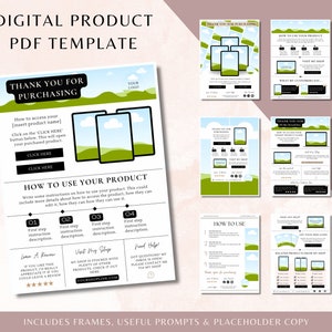 Digital Download Instruction Templates for Digital Products, Digital ...