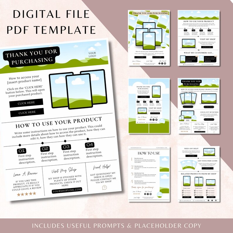Digital Download Instructions Templates for Digital Products - Etsy Digital Download Instructions Templates for Digital Products - Etsy