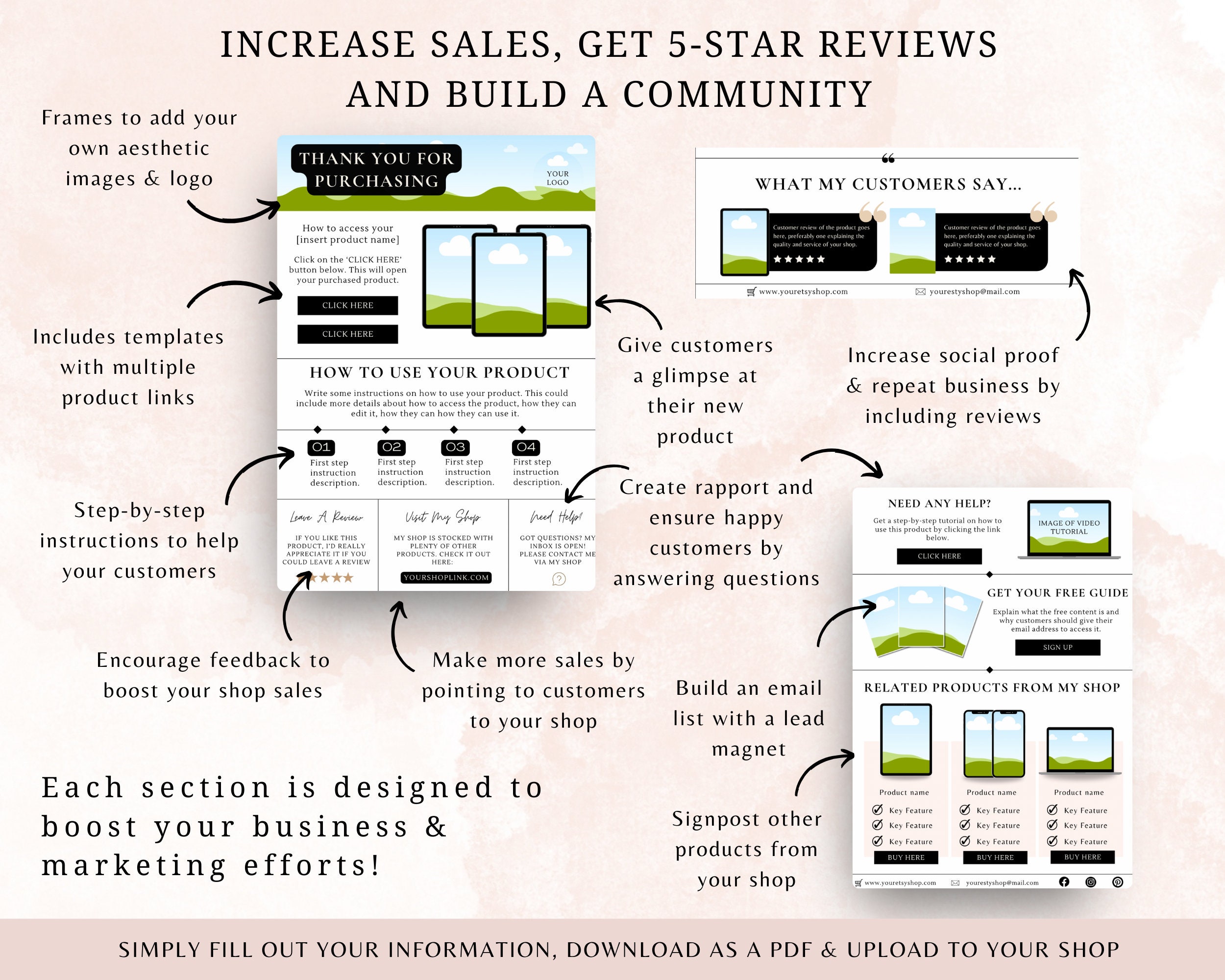 Digital Download Instructions Templates for Digital, Print and Bundles ...