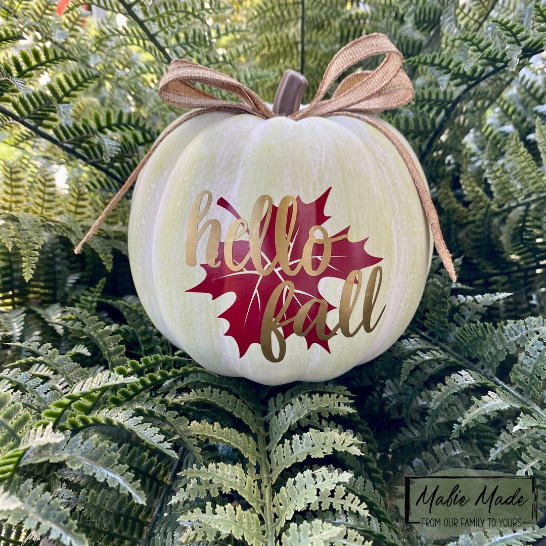 Hello Fall Distressed Rustic Pumpkin - Etsy