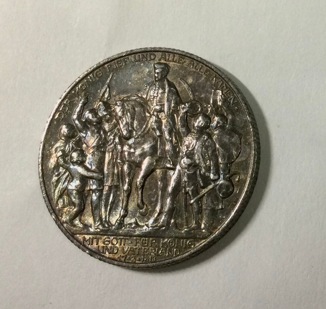 1913 A Germany Prussia Imperial 2 Marks Kaiser Wilhelm II Silver ...