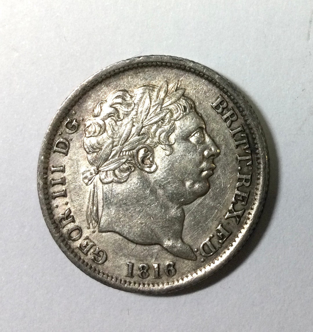 1816 George III Shilling Old Bull Head Portrait of King George KM# 666 ...