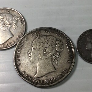 1872H Ten Cents 1872H 20 Cents & 1876H 50 Cents Newfoundland Lot of 3 ...