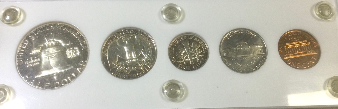 1960 Silver Proof Coin Sets Cent to Half Dollar 5 Coin Set 900 Silver ...