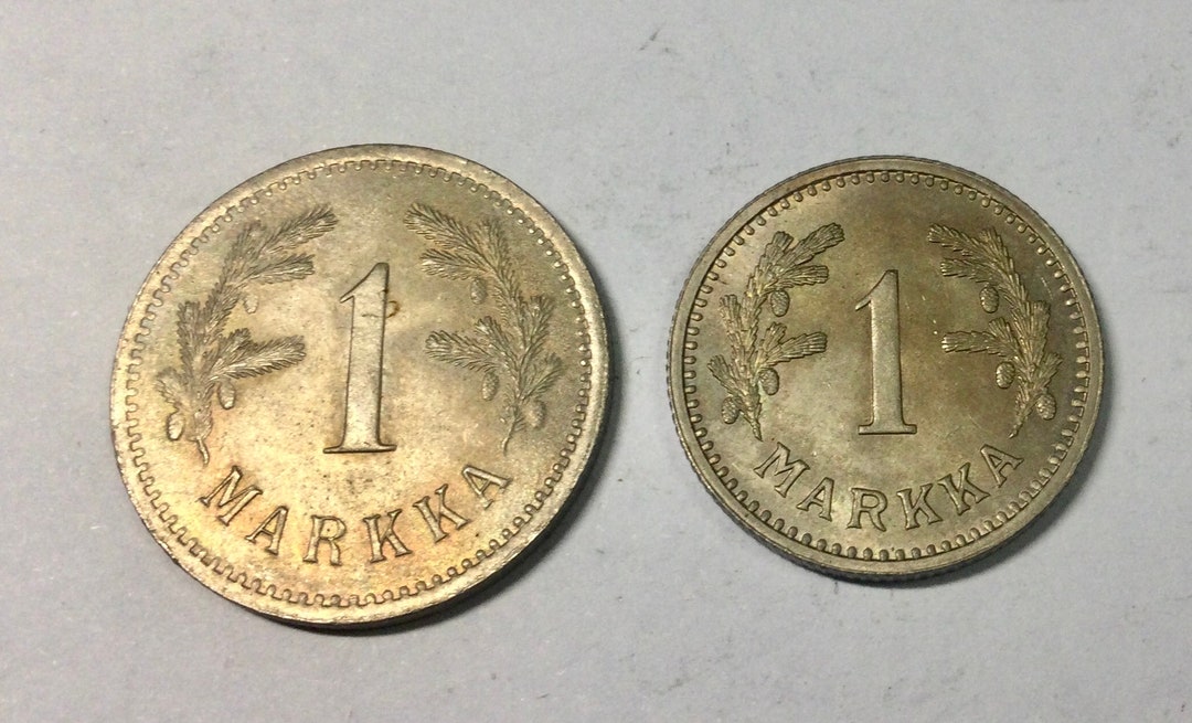 1921 H KM#27 & 1931 S KM#30 Finland One Markka Collectors Coin Lion ...