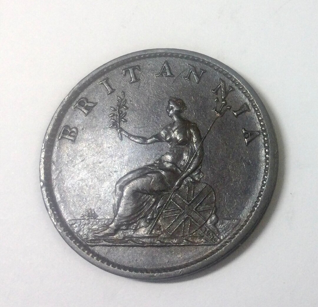 1806 Gt Britain Copper Half Penny of King George III Seated Britannia ...