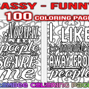 100 Sassy Sarcastic Funny Coloring Pages for Adults - Etsy